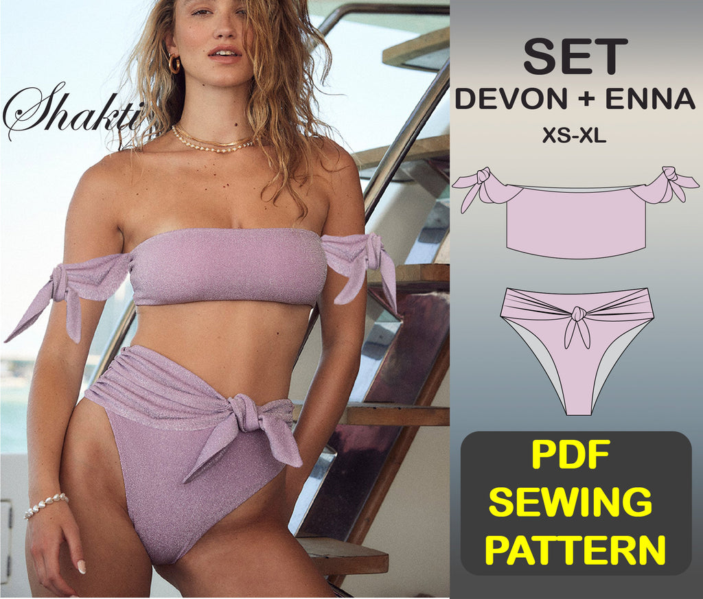 Bikini Set Pdf Pattern | Top & Bottom | DIY Bikini Sewing Pattern | Si – Shakti Patterns