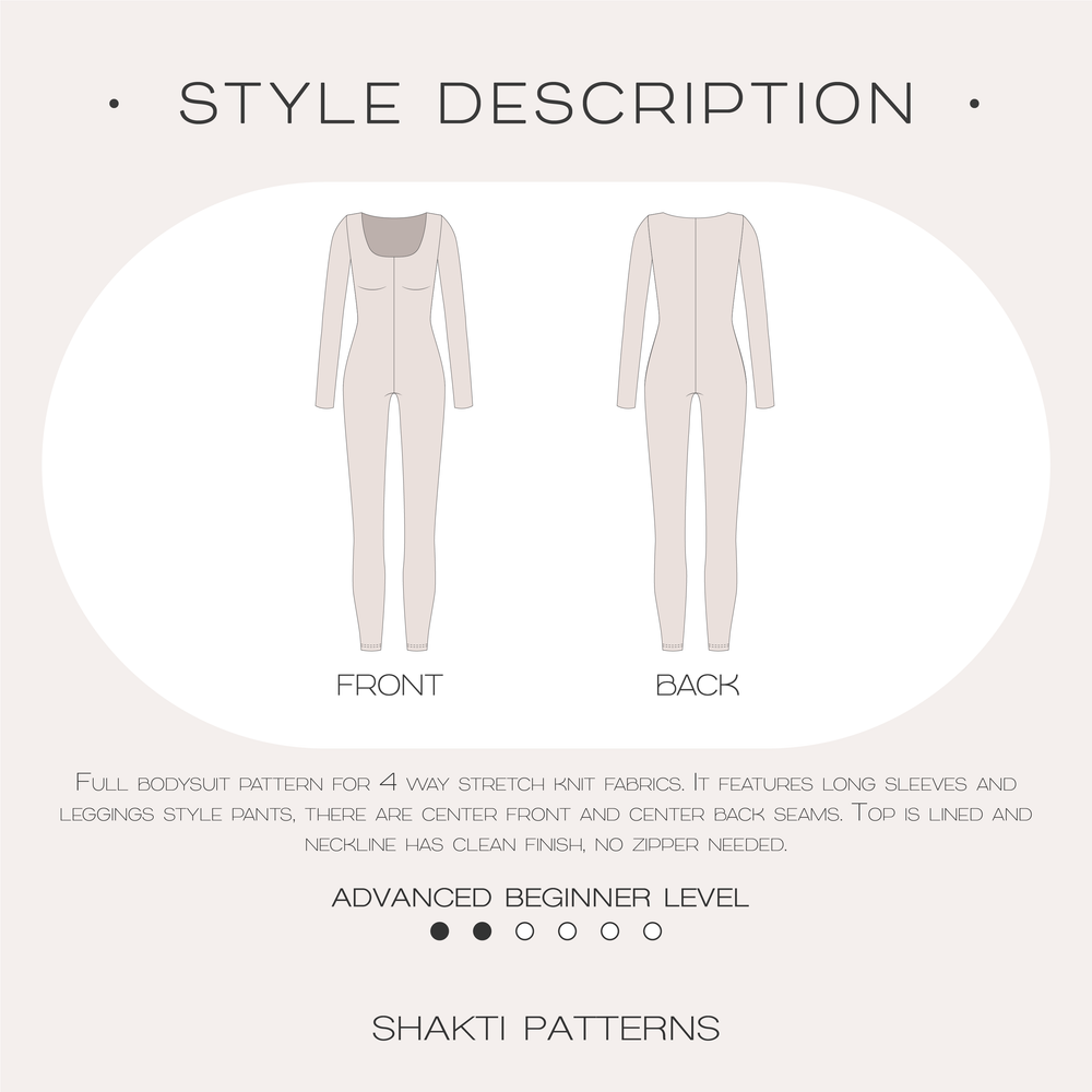 FULL BODYSUIT SEWING PATTERN – Shakti Patterns