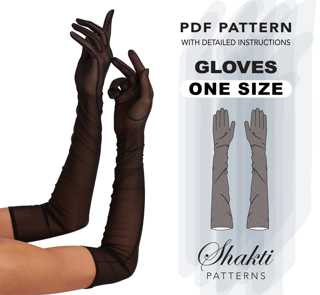 Wedding Gloves Sewing Pattern, Long Evening Gloves One Size, Instant D ...
