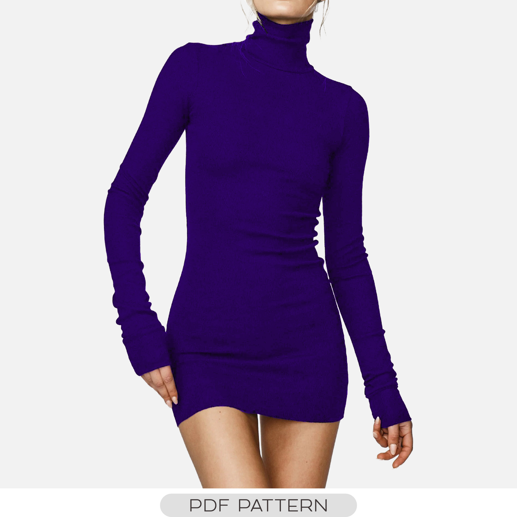 TURTLENECK DRESS SEWING PATTERN – Shakti Patterns