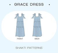 GRACE Long Dress Sewing Pattern Beginner Level, 8 Sizes XS-4XL, Instan ...