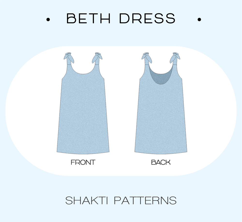 BETH Mini Dress PDF Sewing Pattern, 8 Sizes XS - 4XL, Instant Download ...