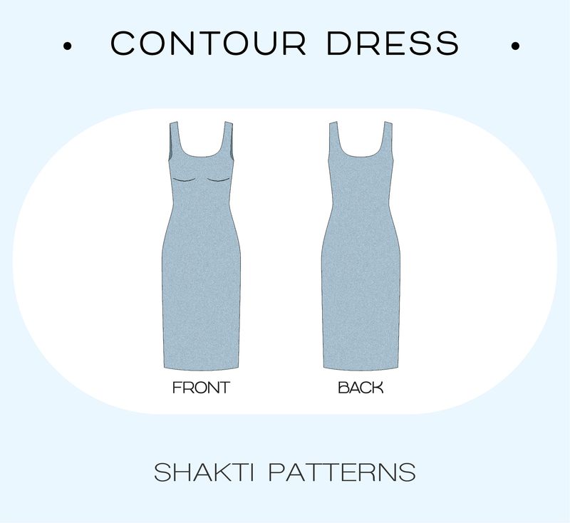 CONTOUR Midi Dress Sewing Pattern, 8 Sizes XS-4XL, Instant Download ...