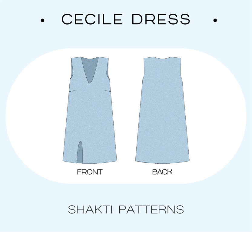 Simple Lined Dress Sewing Pattern, 8 sizes XS - 4XL, Instant Download ...