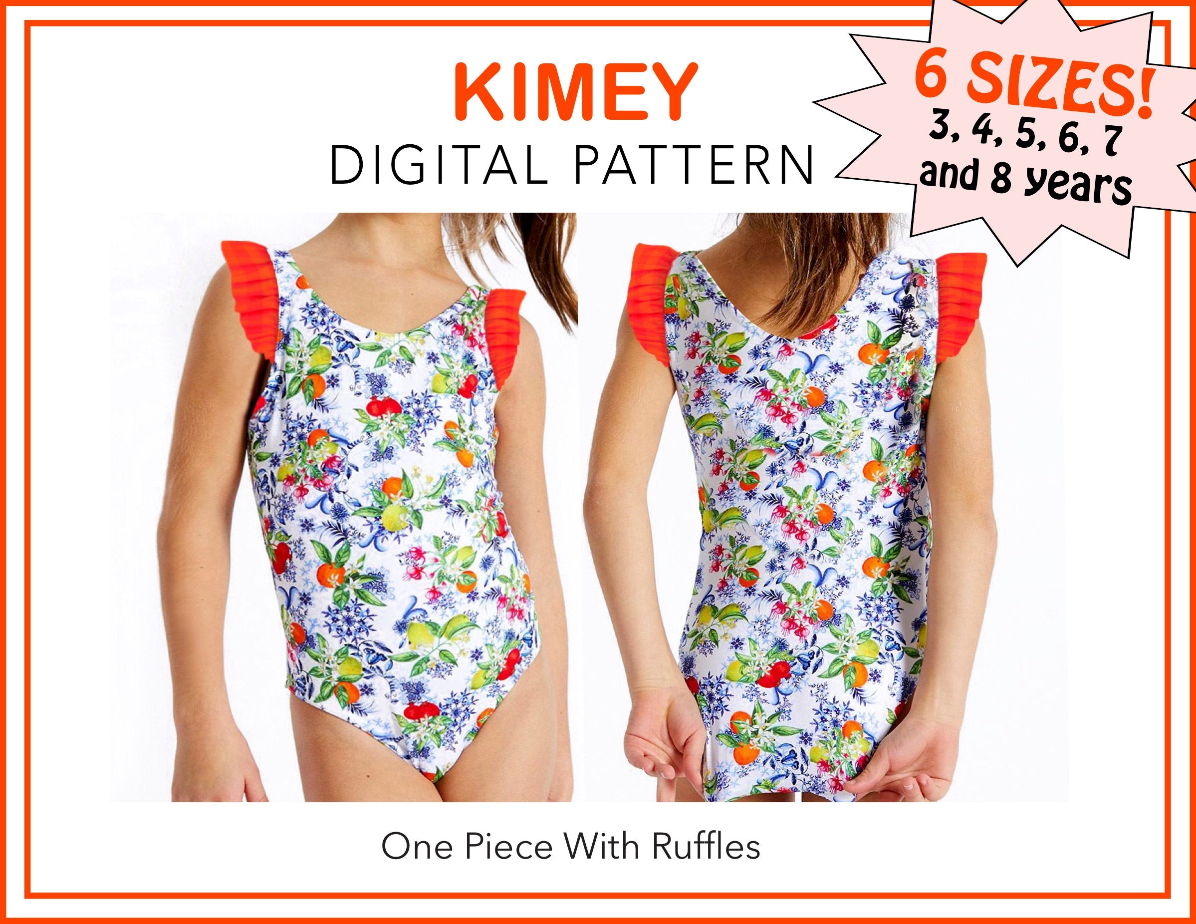 Toddler Swimsuit Sewing Pattern PDF / Swimwear Digital PDF Pattern for ...